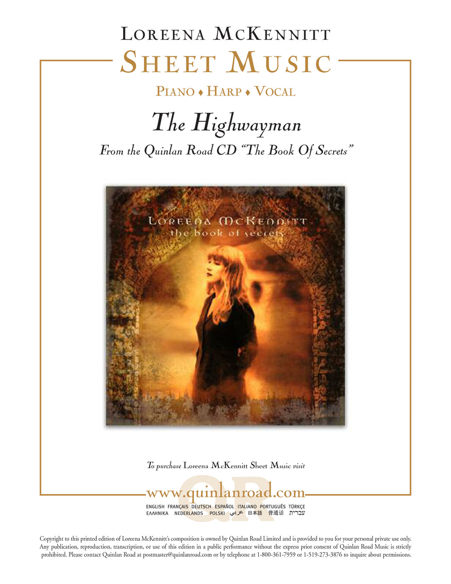 The Highwayman – Loreena McKennitt Shop